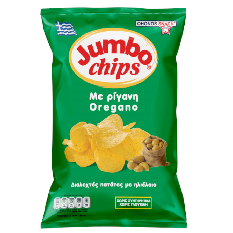 ΠΑΤΑΤΑΚΙΑ: Jumbo chips ρίγανη 40 τεμ 50γρ